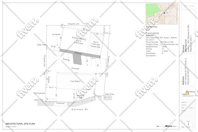 Draw 2d site plan, plot plan, lot subdivision for city permit in 24 hours by Dwell360 | Fiverr